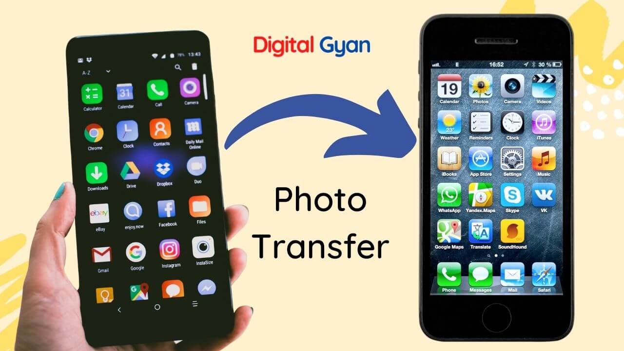 How to transfer photos from Android to iPhone without a computer?