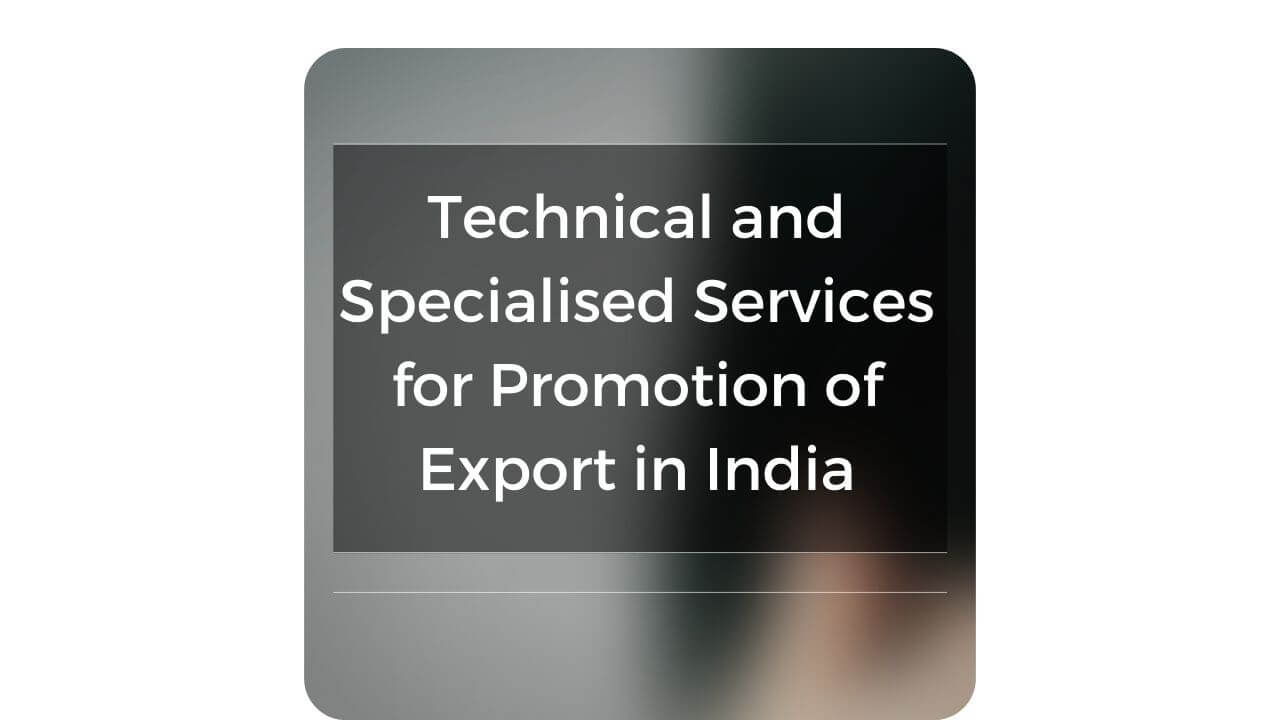 Technical and Specialised Services for Promotion of Export in India